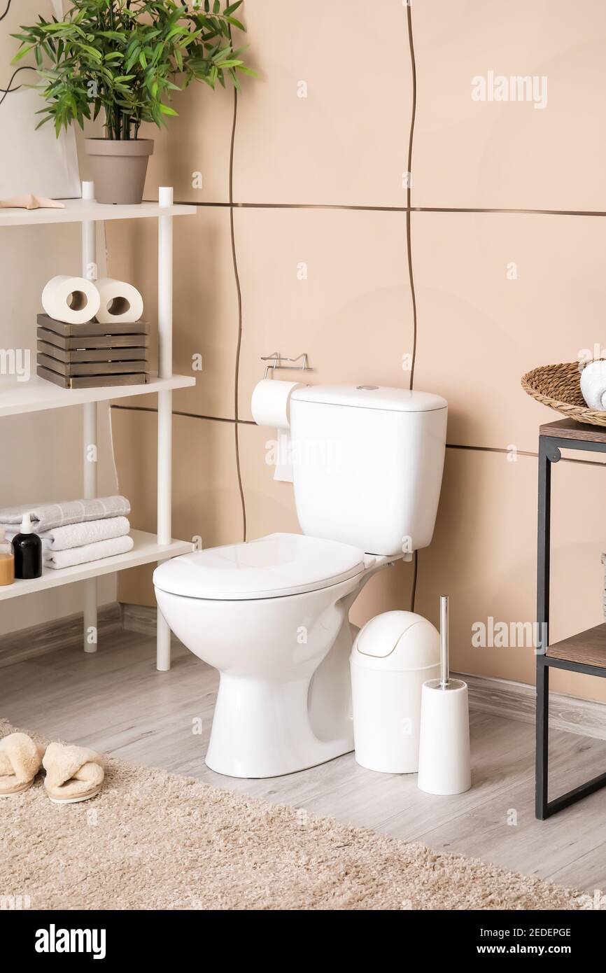 Stylish interior of modern restroom Stock Photo - Alamy