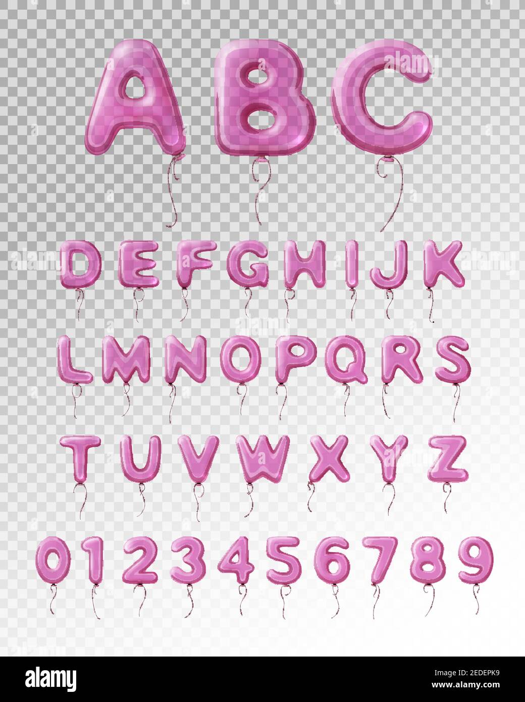 Colored and isolated light purple realistic balloon english alphabet ...