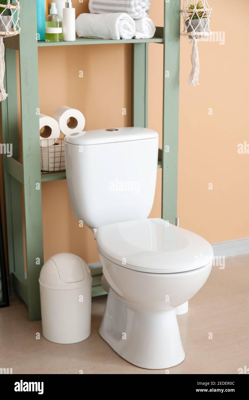 Stylish interior of modern restroom Stock Photo - Alamy