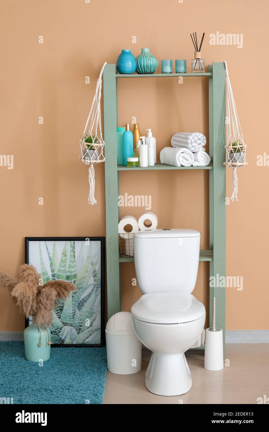Stylish interior of modern restroom Stock Photo - Alamy