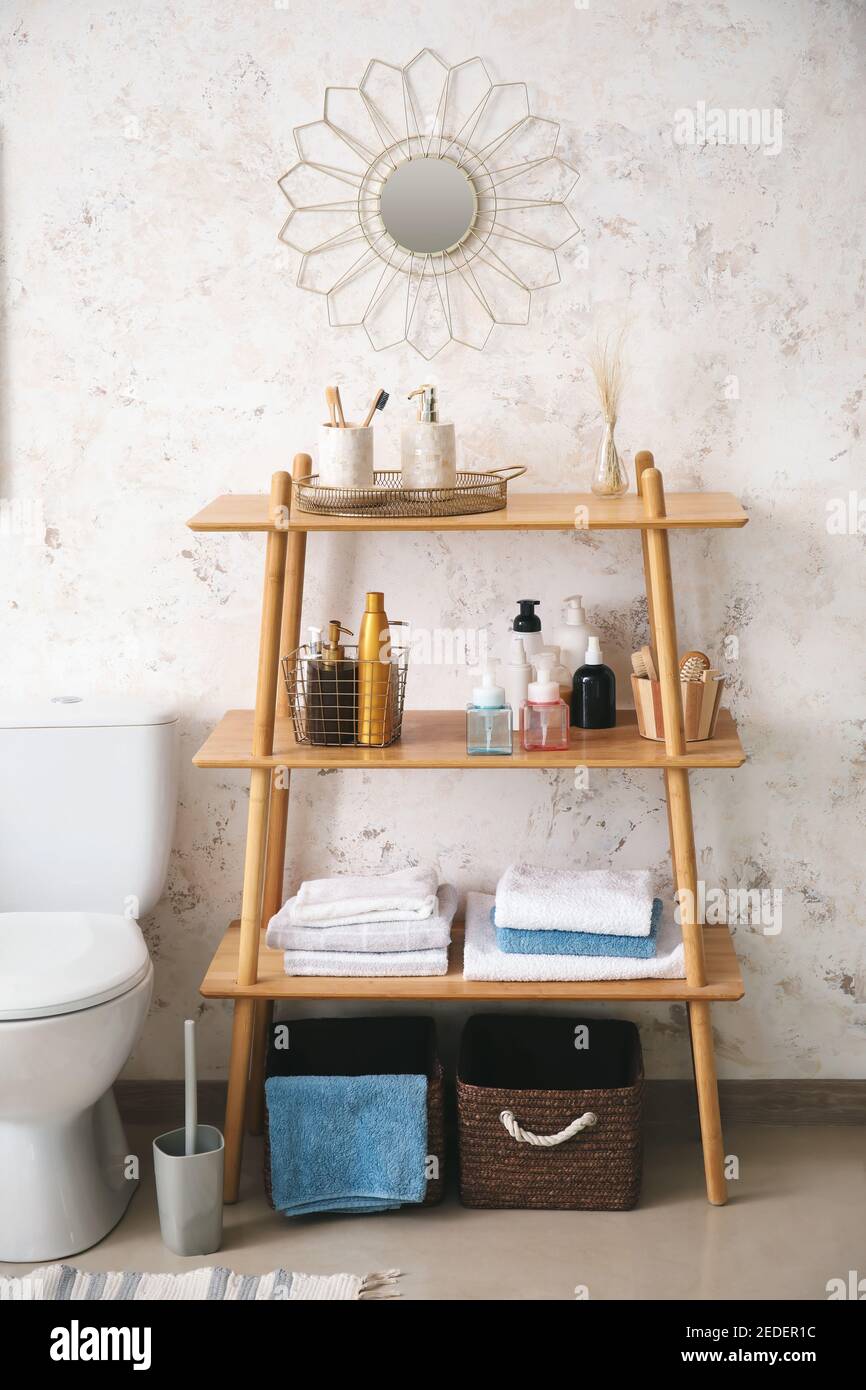 Stylish interior of modern restroom Stock Photo - Alamy