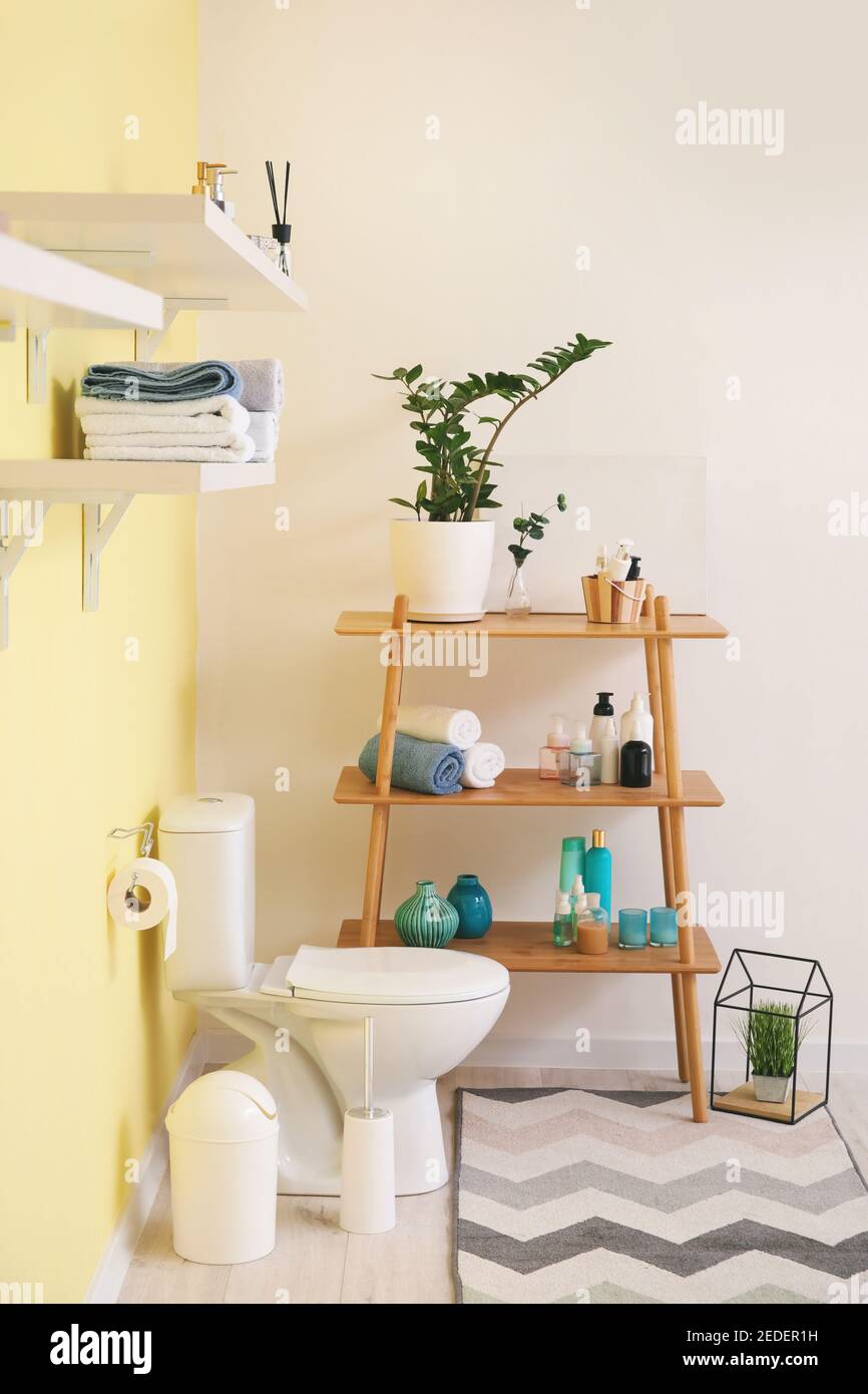 Stylish interior of modern restroom Stock Photo - Alamy