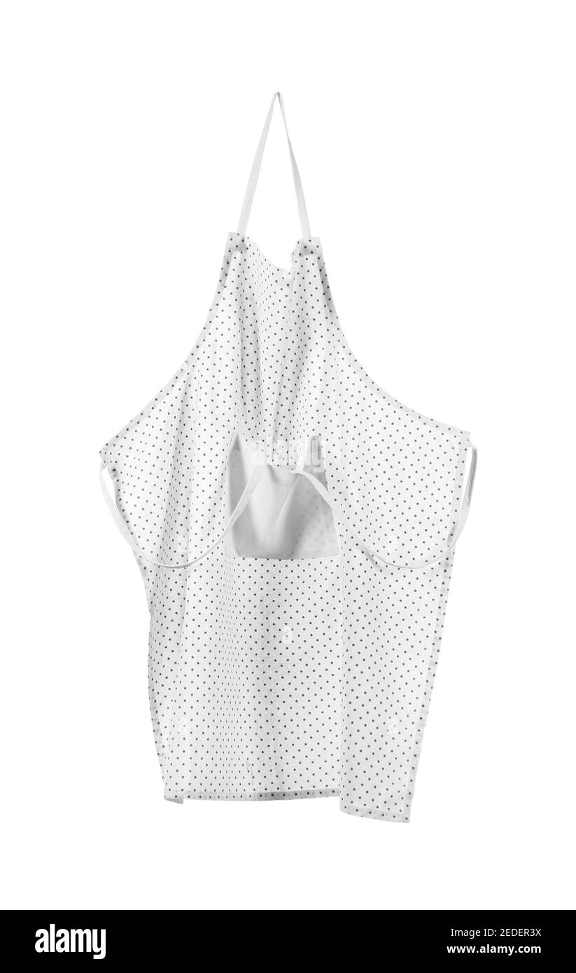 Clean apron on white background Stock Photo - Alamy