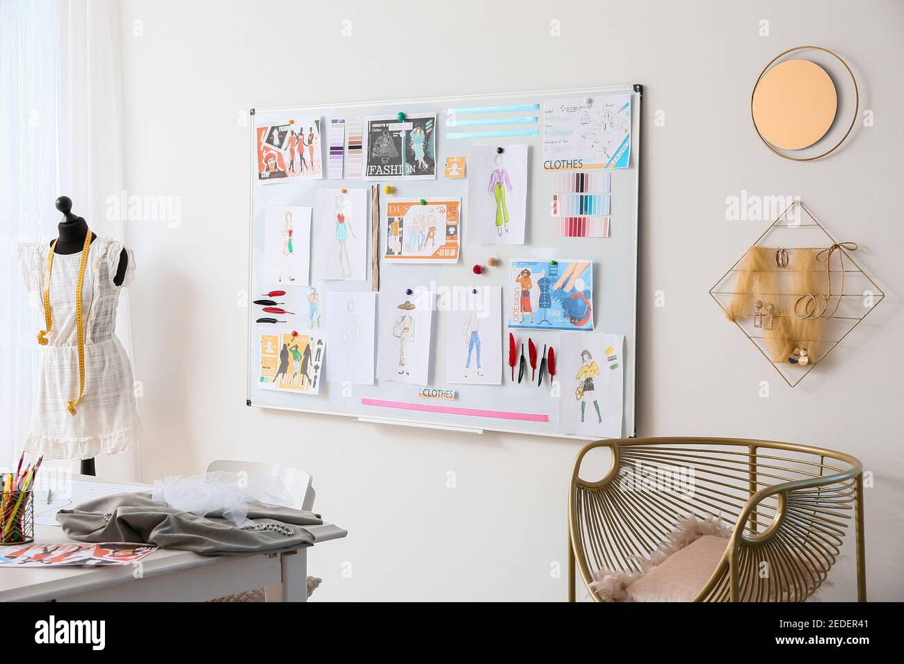 Interior of modern fashion designer workplace Stock Photo - Alamy