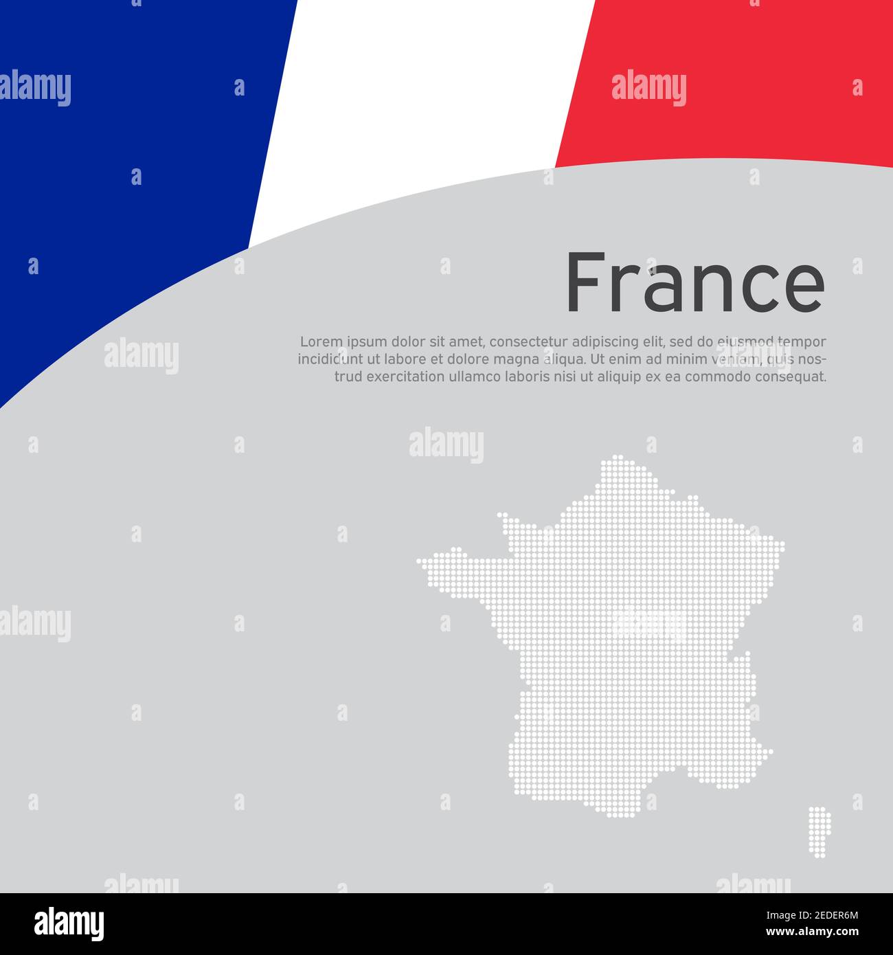 Abstract waving france flag and mosaic map. Creative background for ...