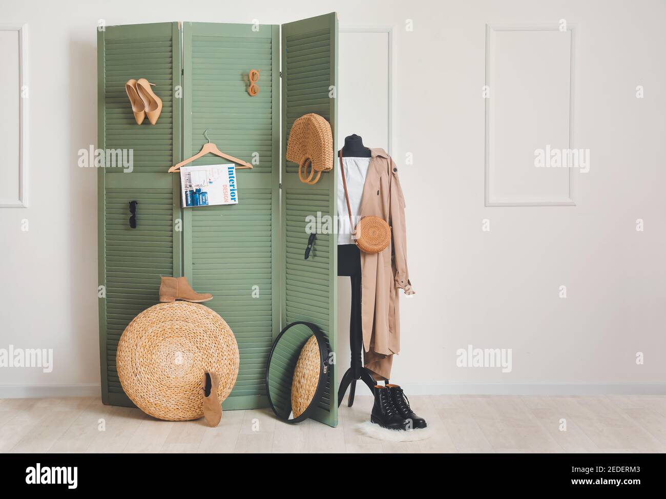 Creative interior of modern wardrobe Stock Photo - Alamy