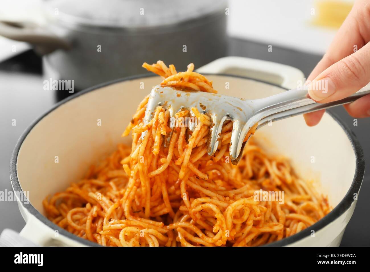 Cooking tasty pasta in hi-res stock photography and images - Alamy
