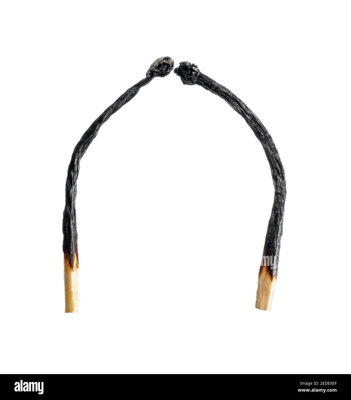 Burnt out matches on white background Stock Photo - Alamy