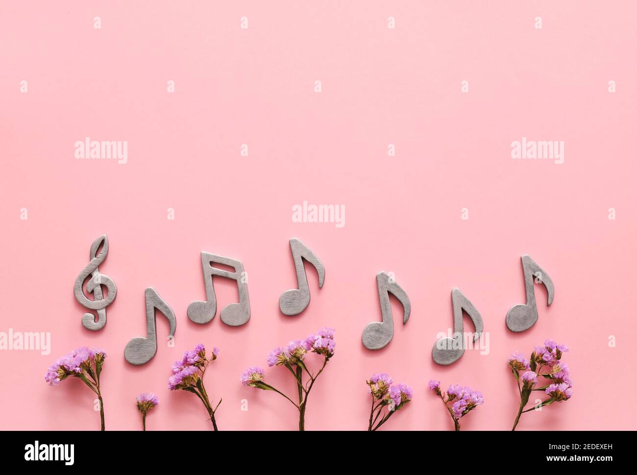 Music notes on color background Stock Photo - Alamy