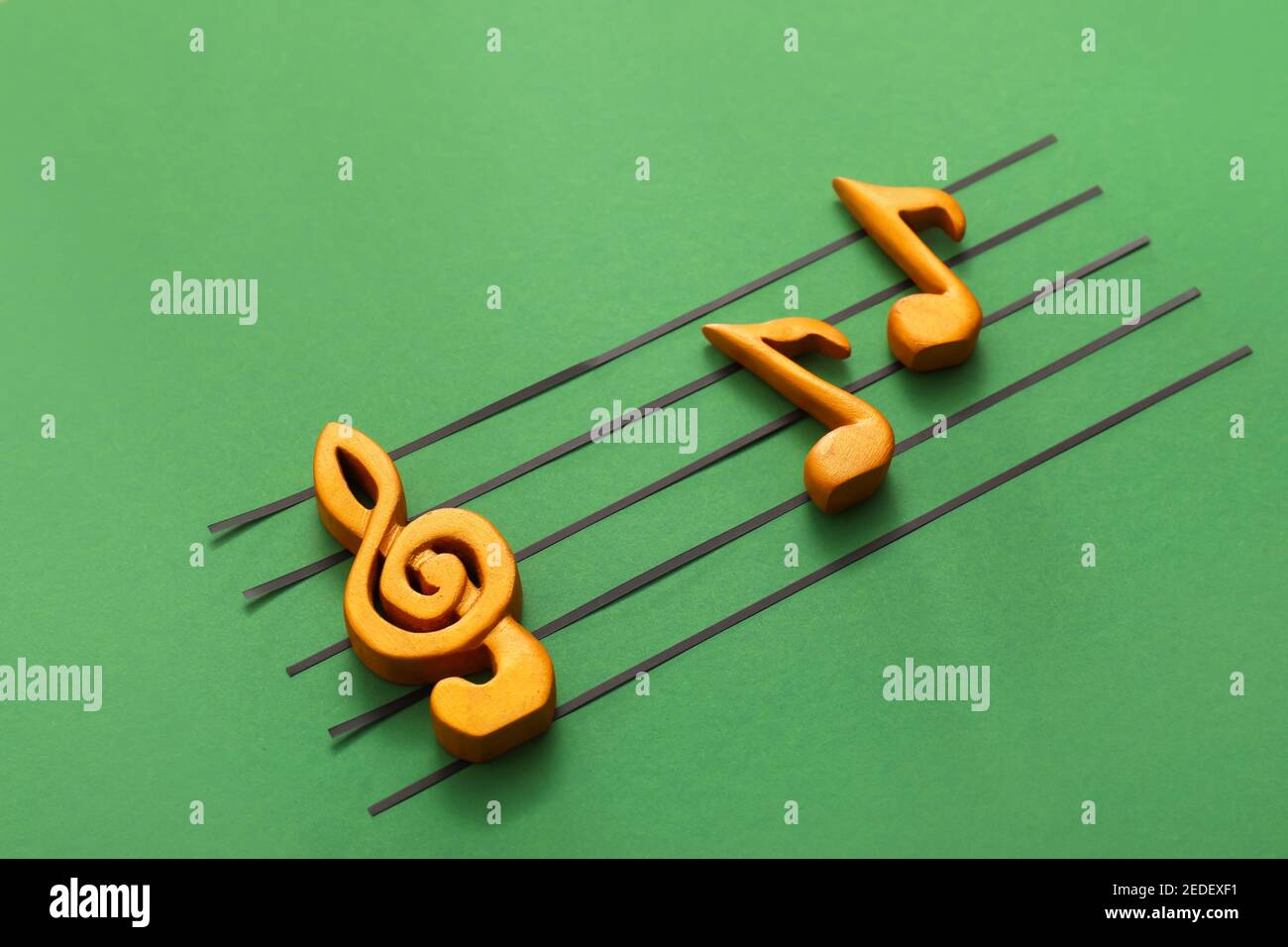 Music notes on color background Stock Photo - Alamy