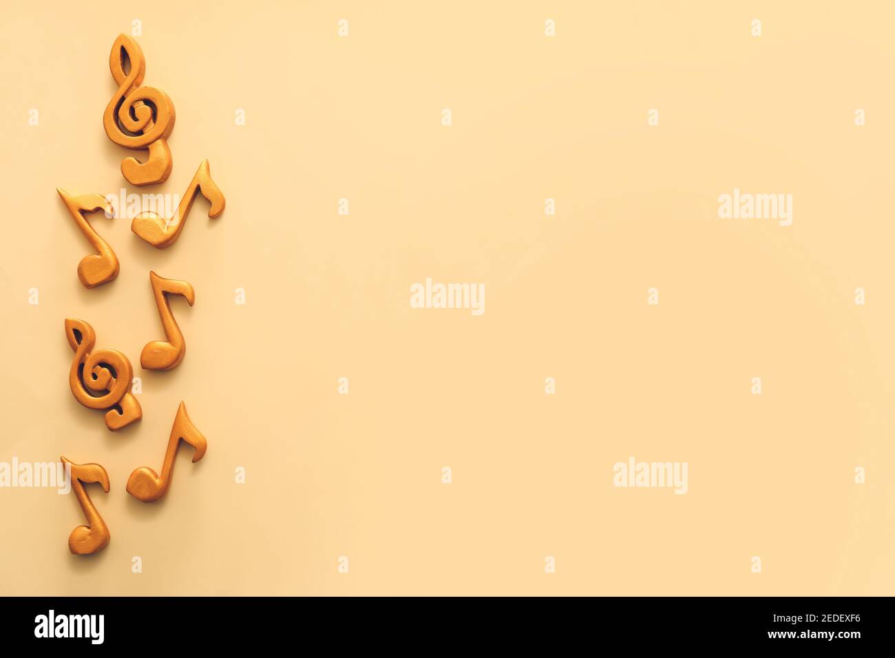 Music notes on color background Stock Photo - Alamy