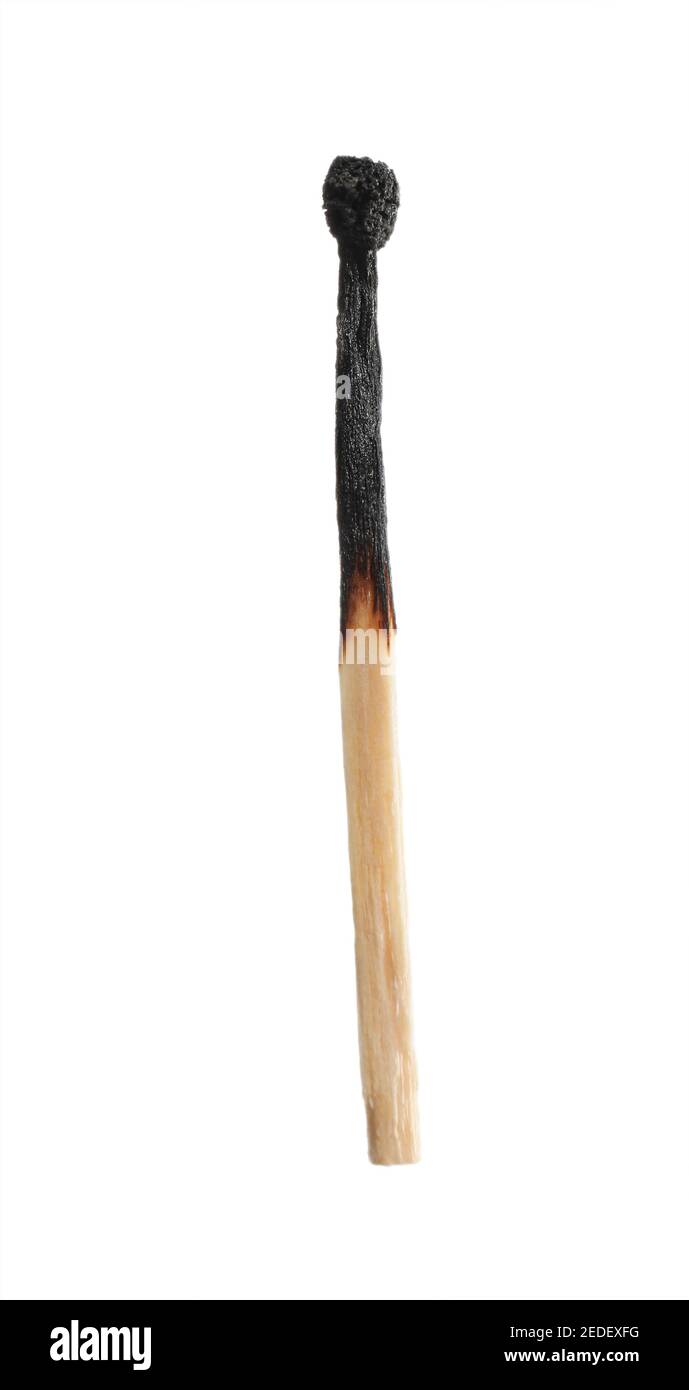 Burnt out match on white background Stock Photo - Alamy