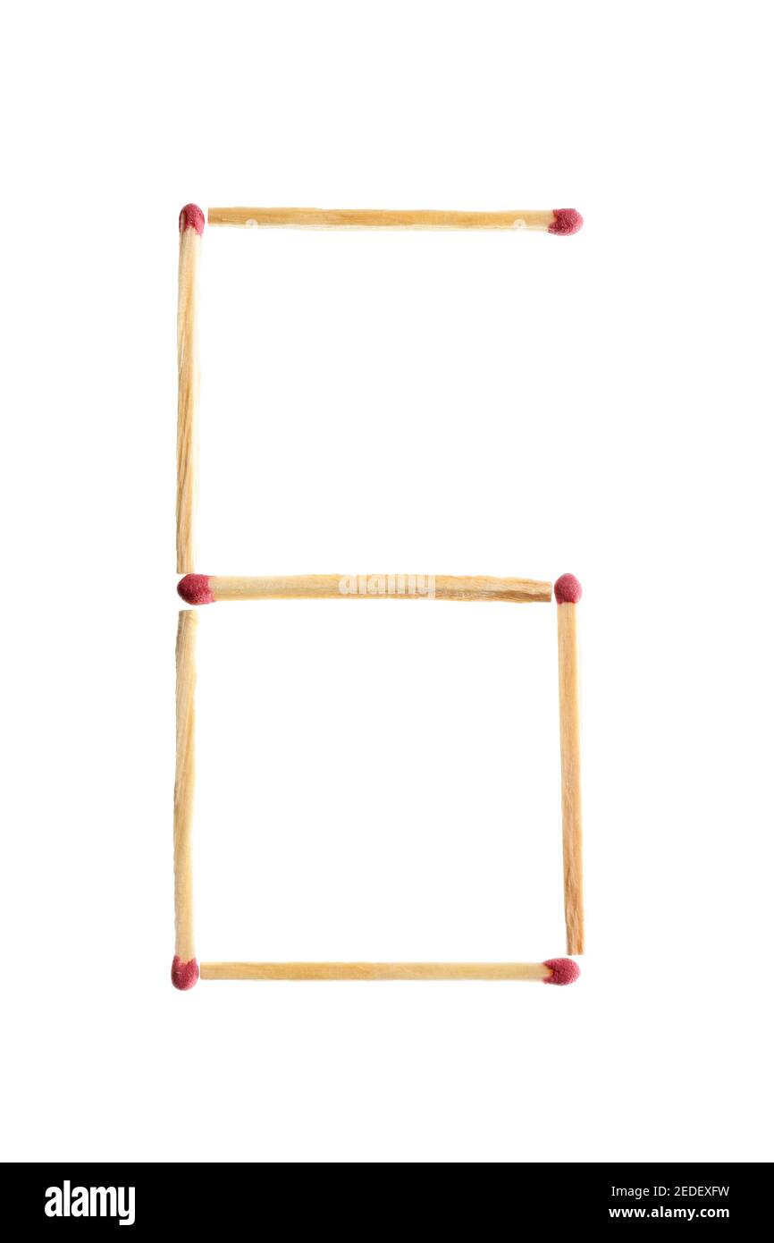 Number 6 made of matches on white background Stock Photo - Alamy