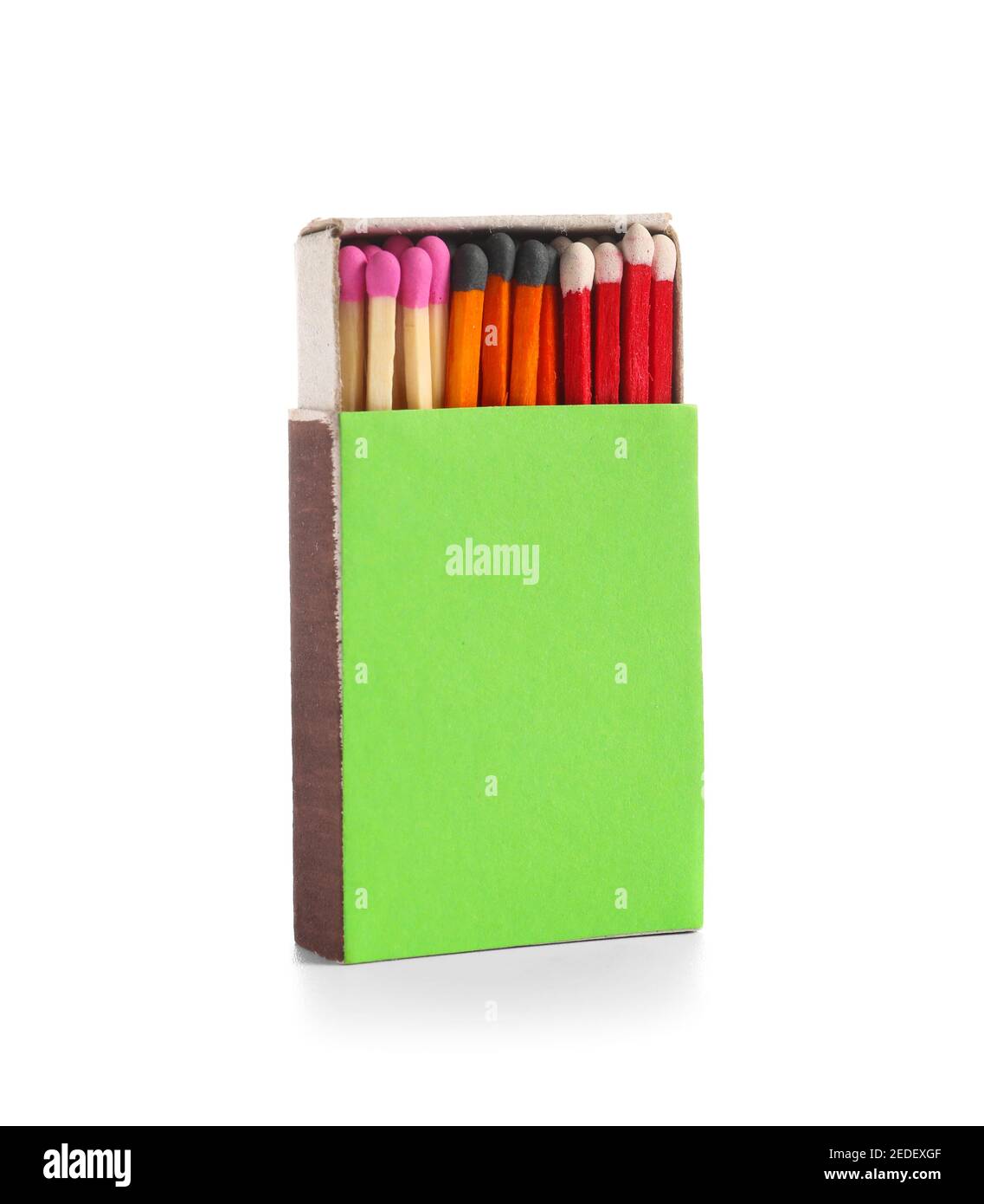 Box with matches on white background Stock Photo - Alamy