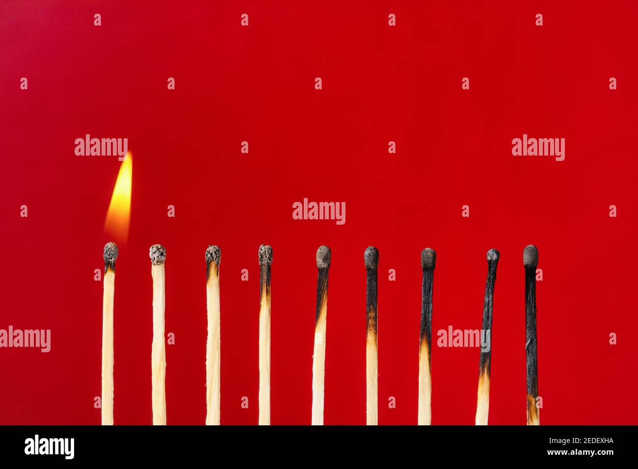 Different stages of match sticks burning hi-res stock photography and ...