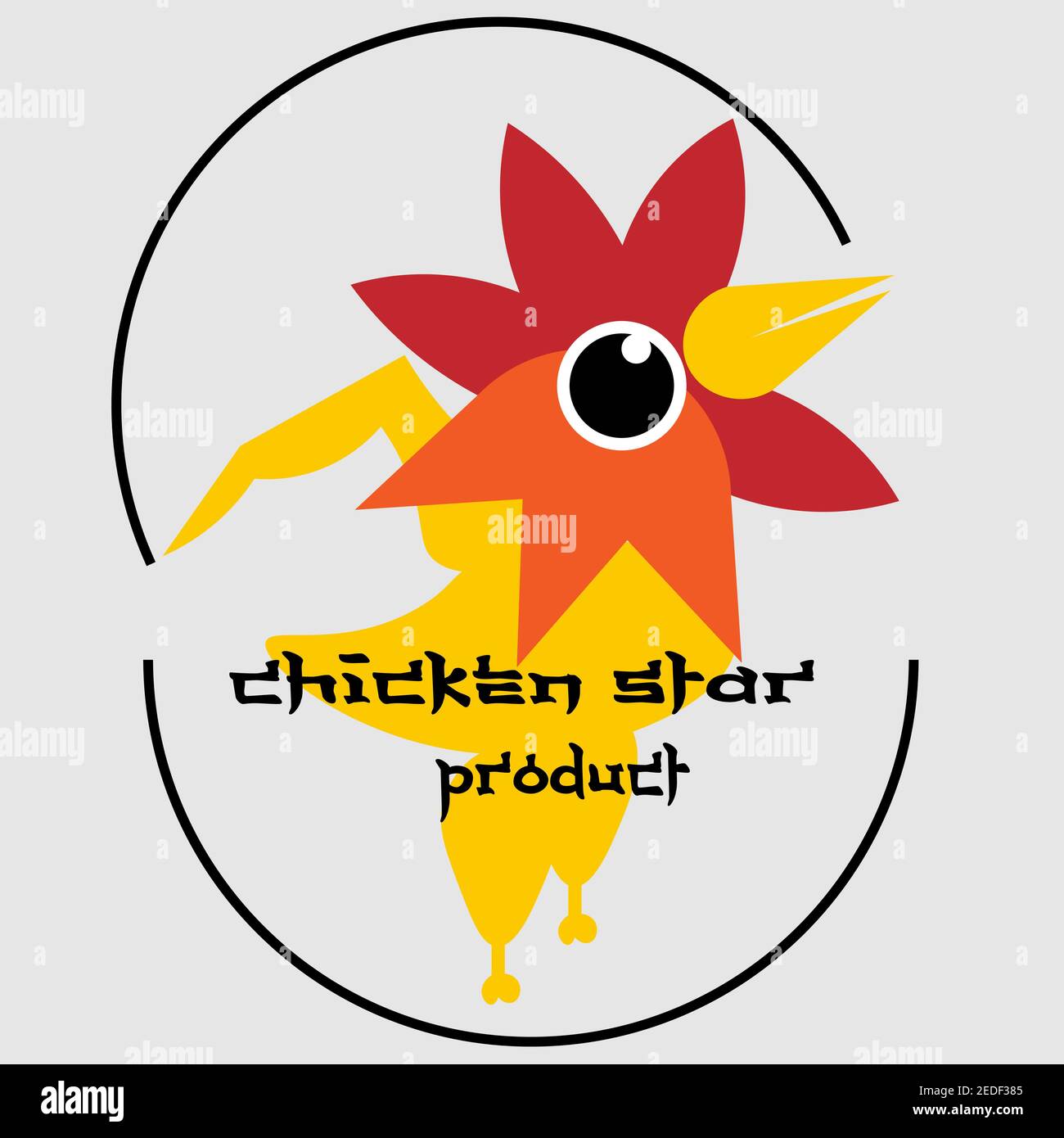 chicken head star logo with body parts and abstract egg shell 2 Stock ...