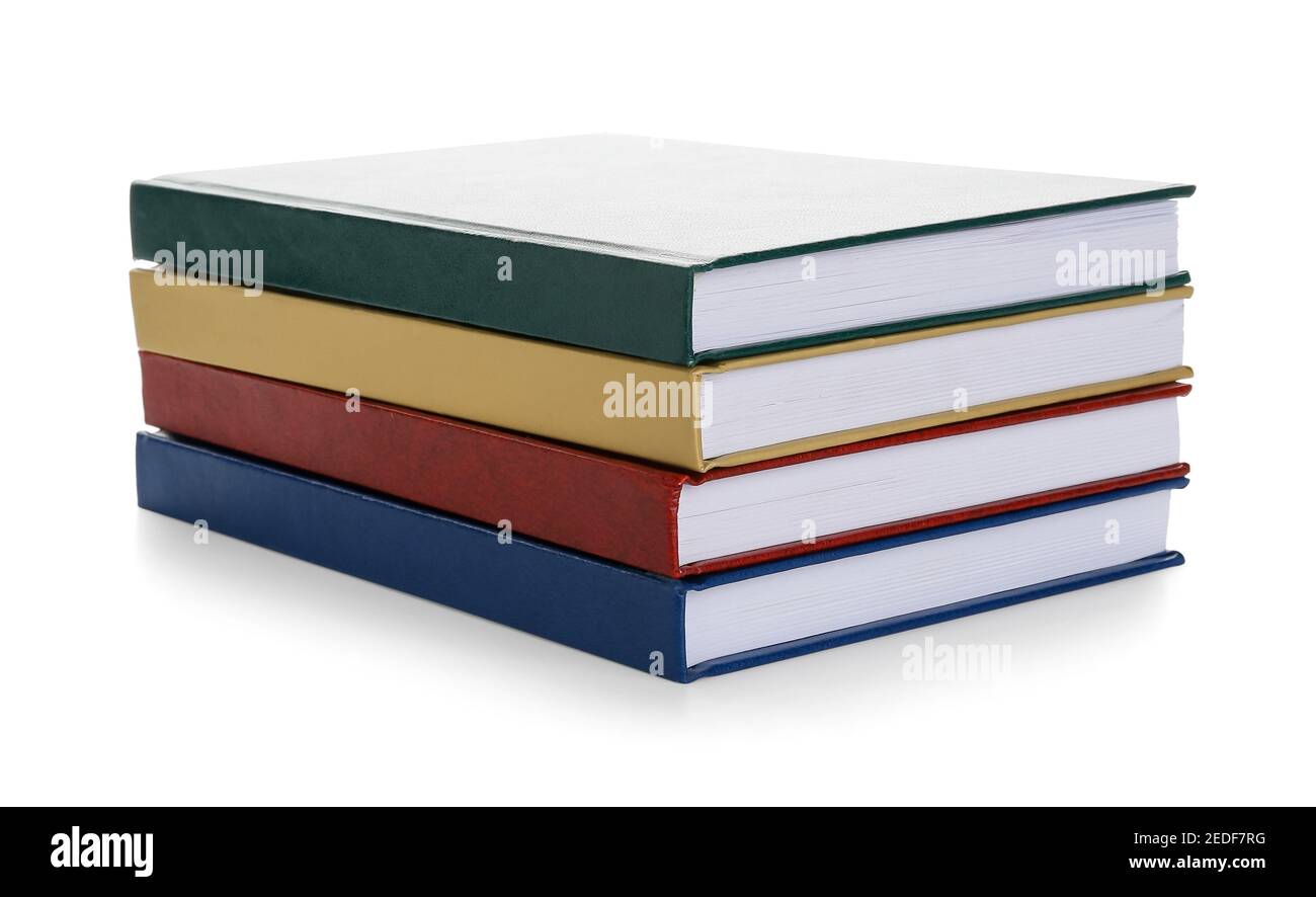 Blank books on white background Stock Photo - Alamy