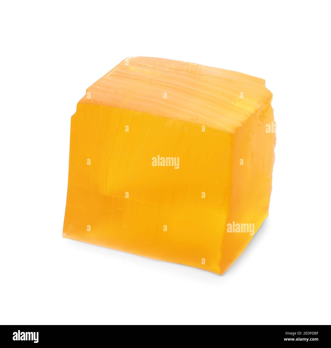Tasty jelly cube on white background Stock Photo - Alamy