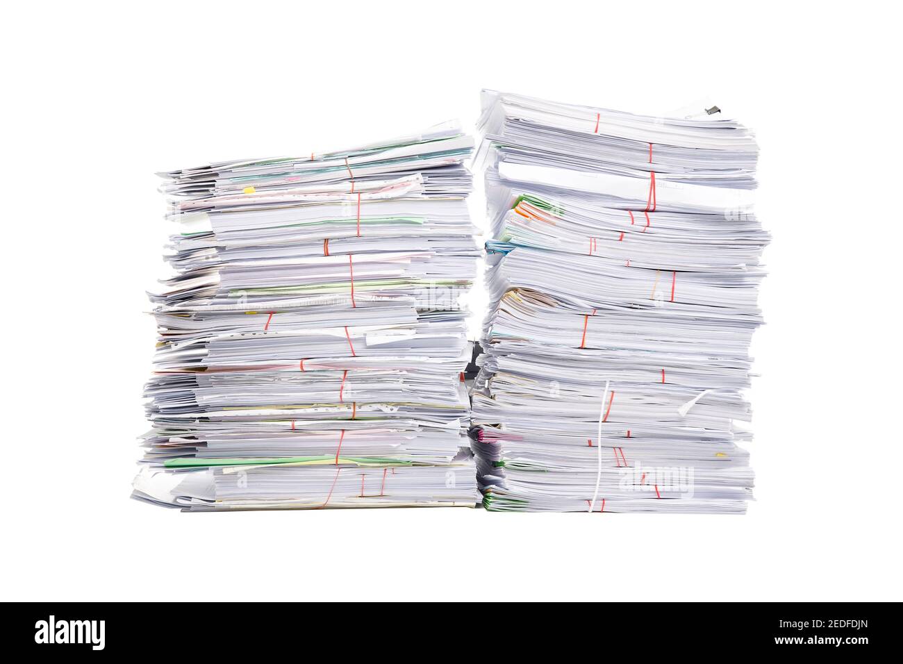 Stack of business papers isolated on white background Stock Photo - Alamy
