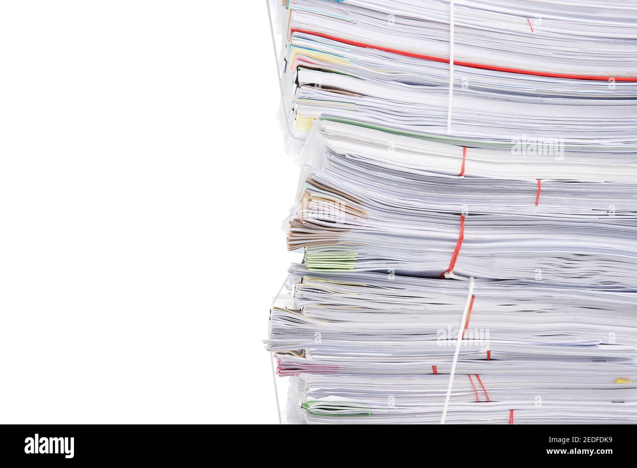 Stack of business papers isolated on white background Stock Photo - Alamy