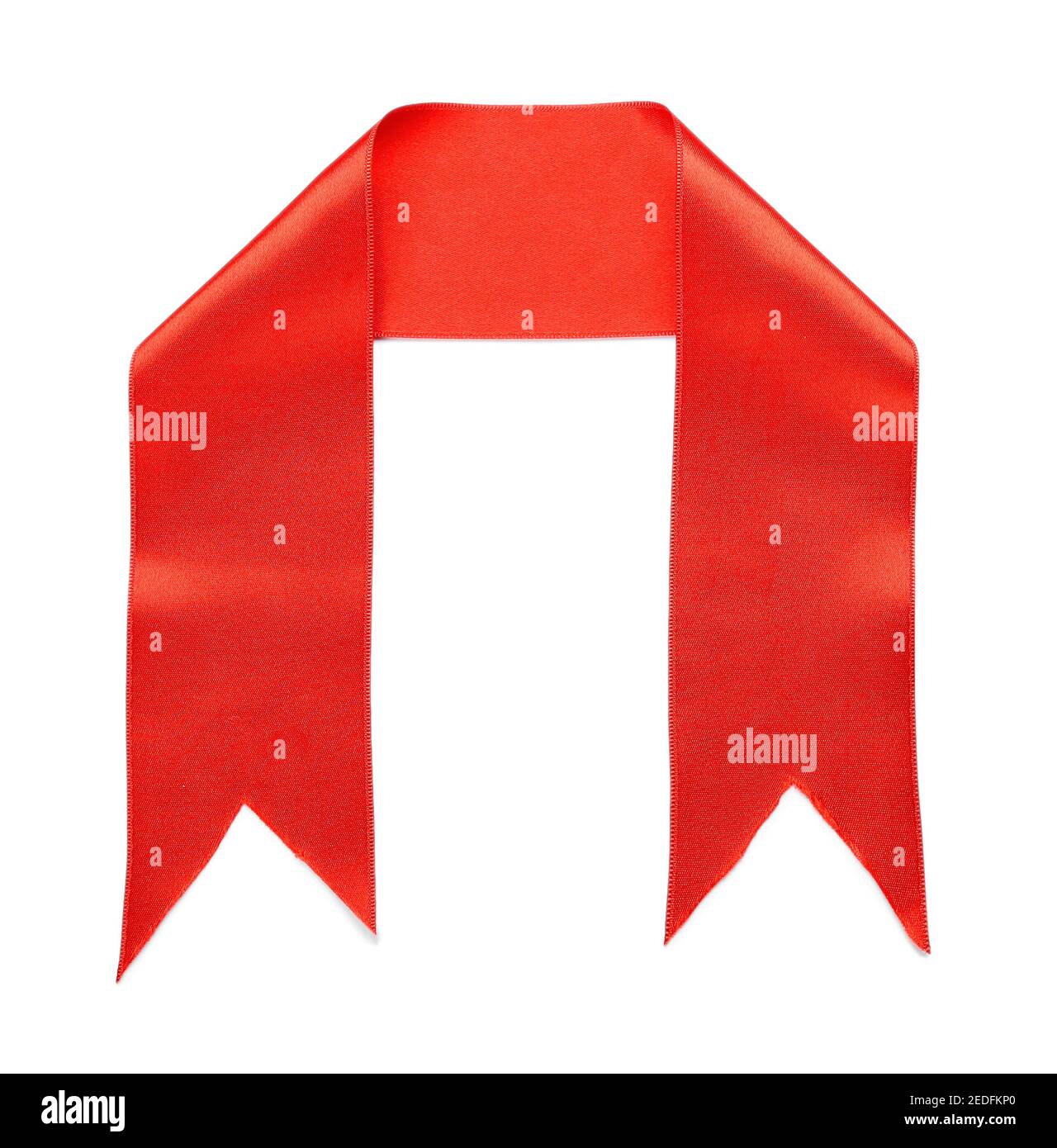 Red ribbon isolated on white Stock Photo - Alamy