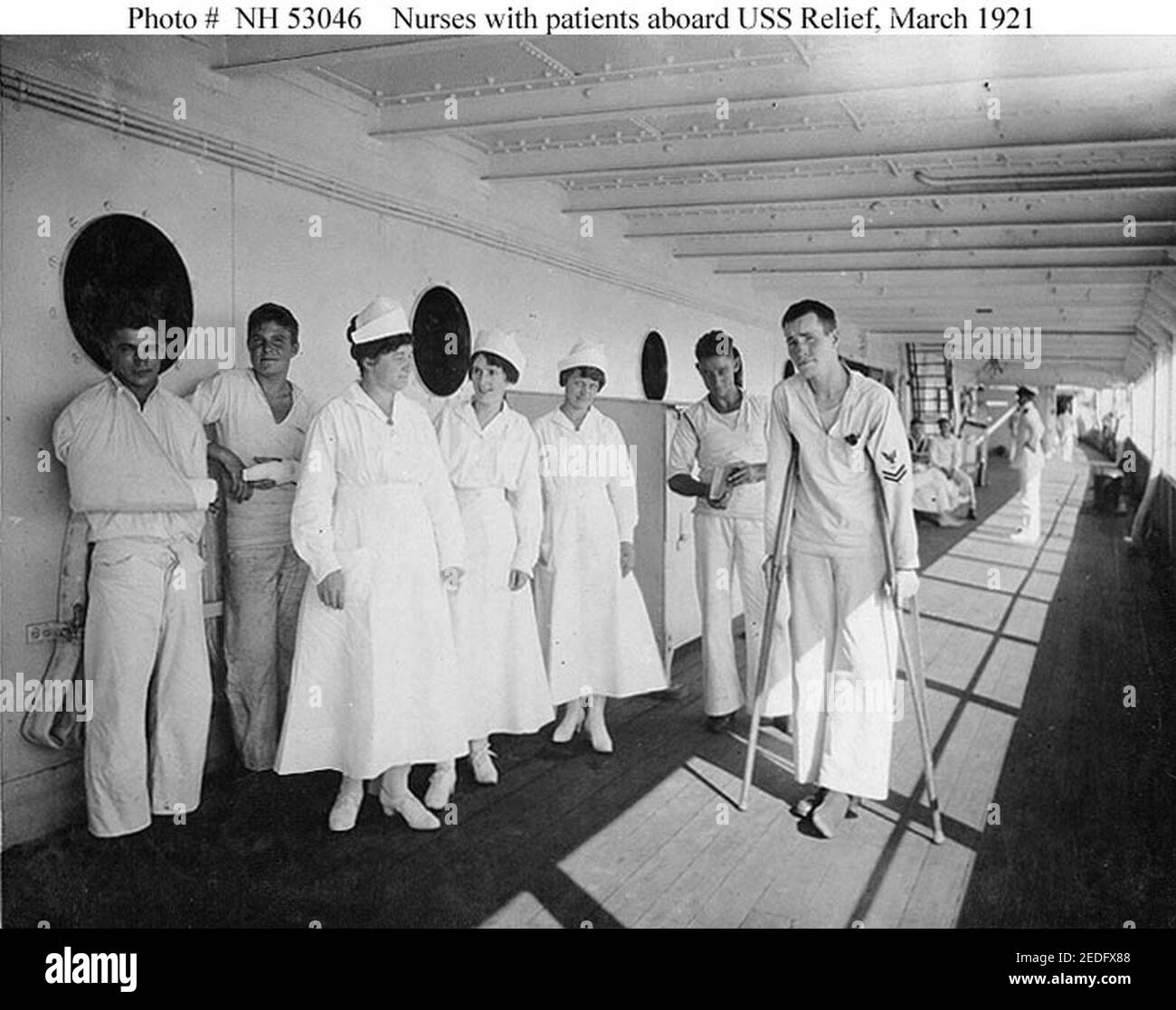 Nurses and patients aboard the USS Relief Stock Photo - Alamy