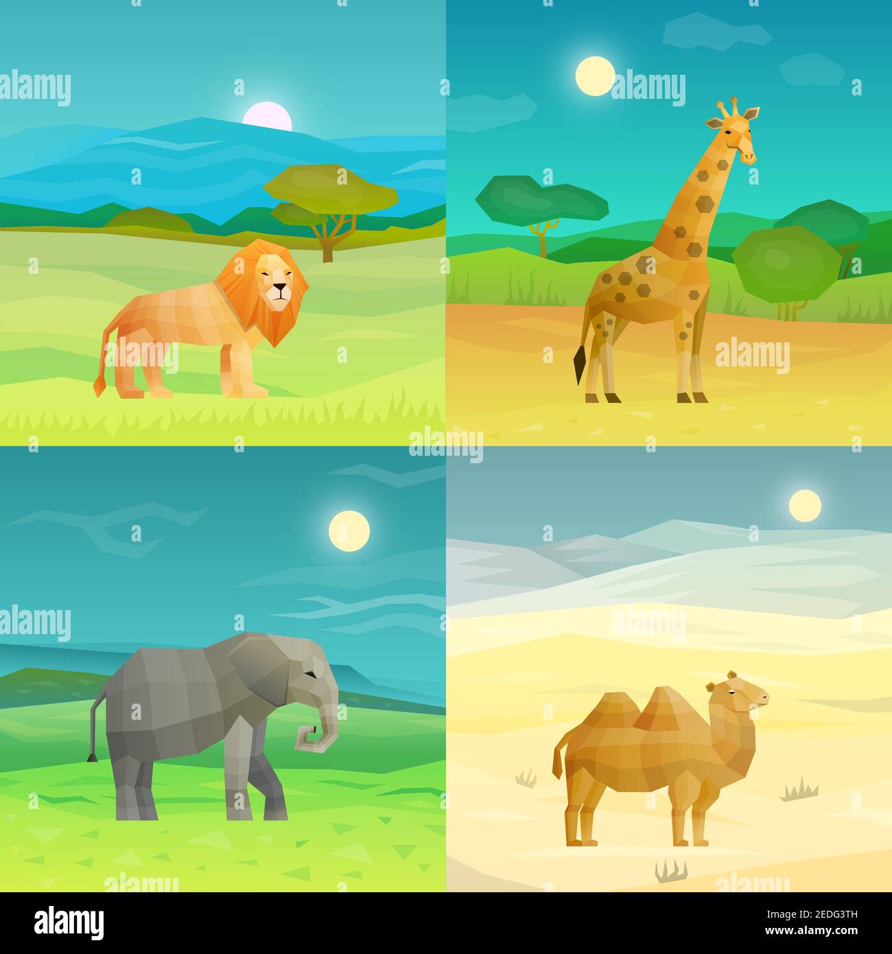 African elephant natural habitat Stock Vector Images - Alamy