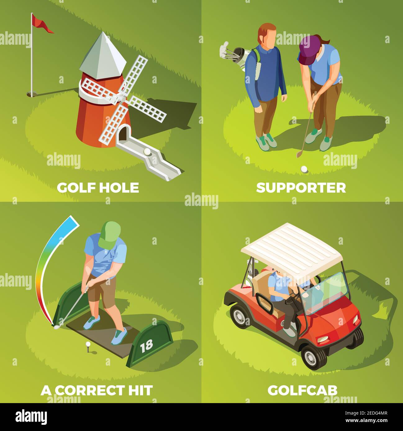 Golf 2x2 design concept with correct hit cabriolet supporter and golf ...