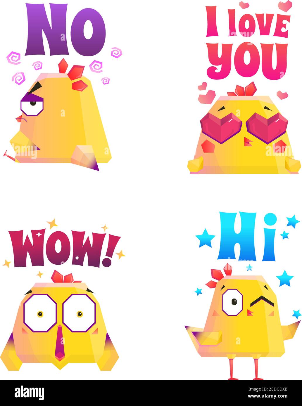 Chicken compositions set of isolated doodle characters representing ...