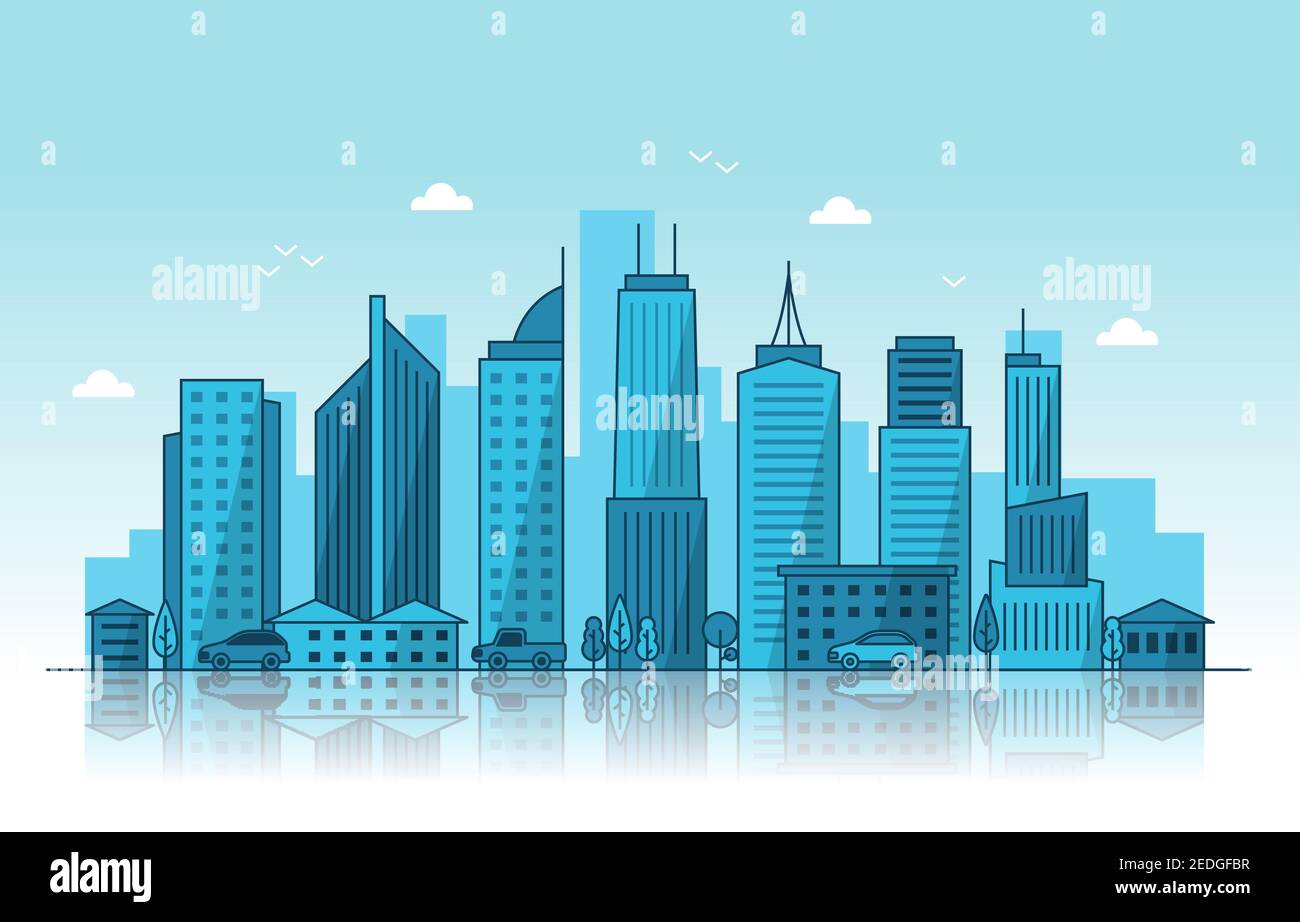 Downtown outside day building Stock Vector Images - Alamy