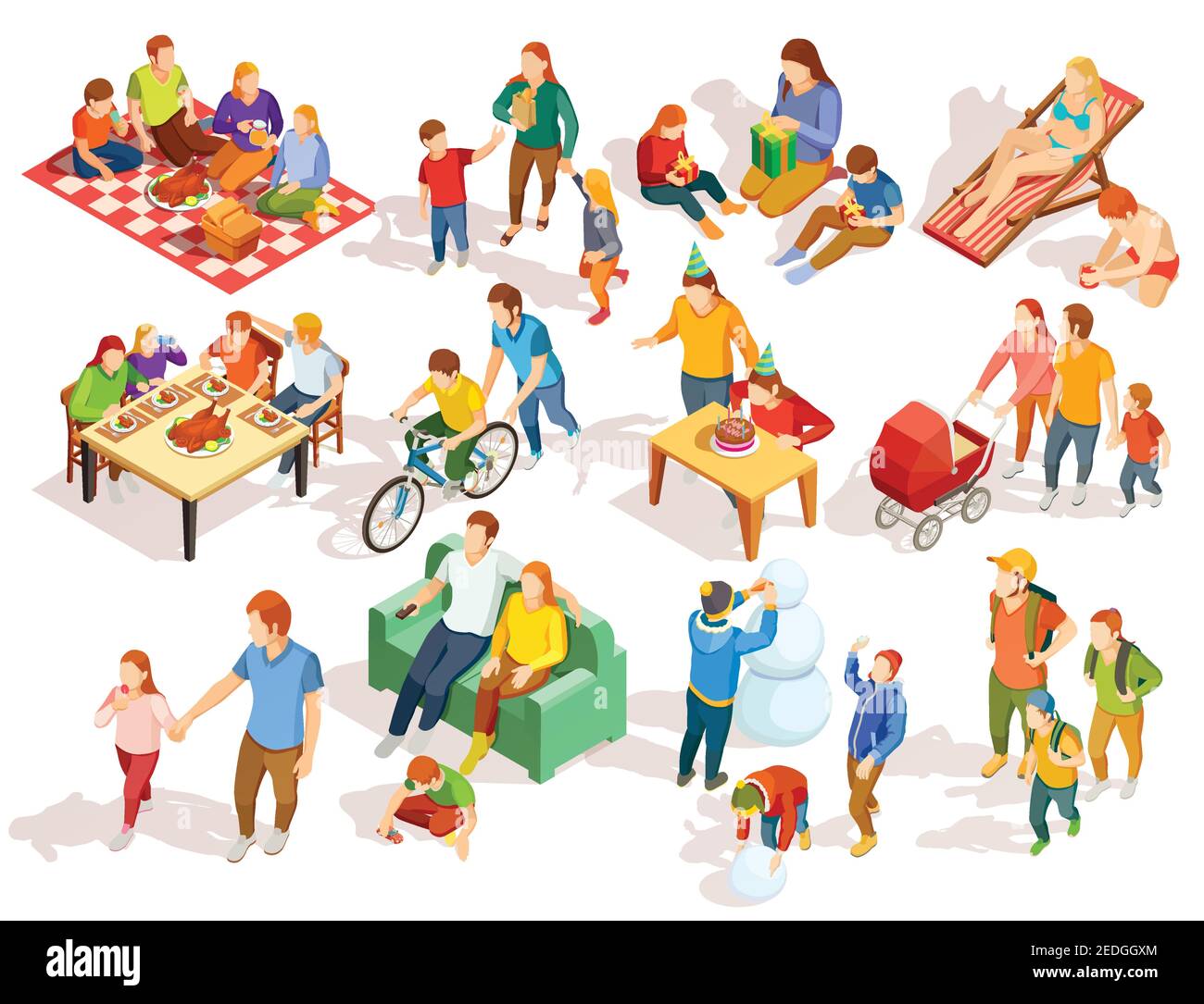 Spending time with the children Stock Vector Images - Alamy