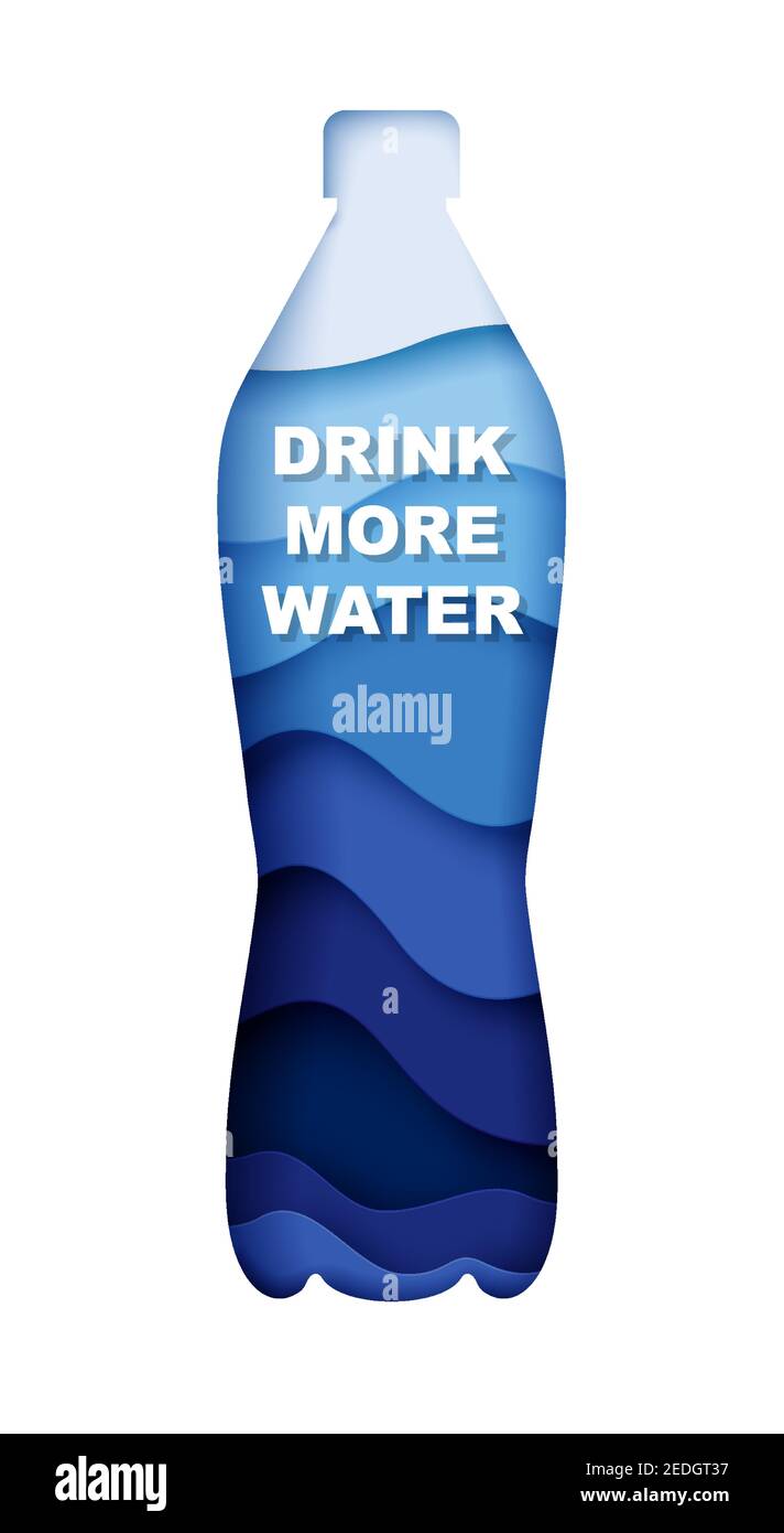 Drink more water motivation quote on paper cut drinking water plastic ...