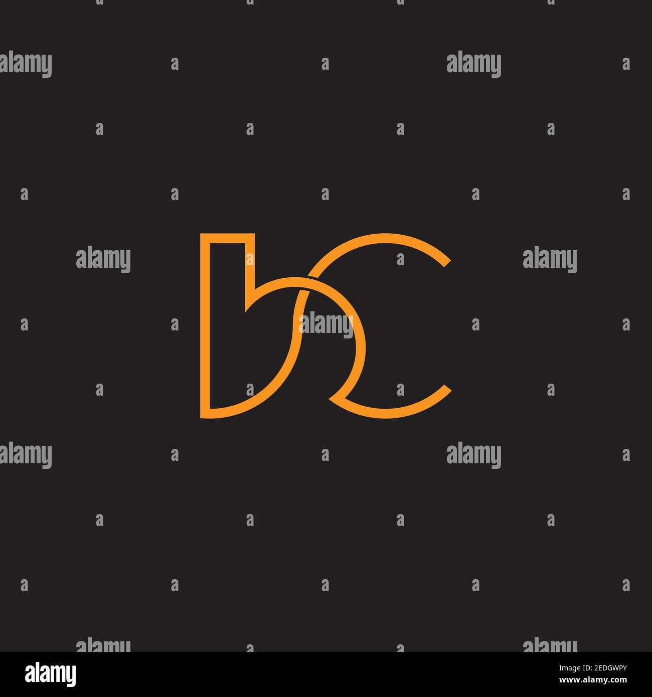 letter bc abstract overlapping line curve logo vector Stock Vector ...