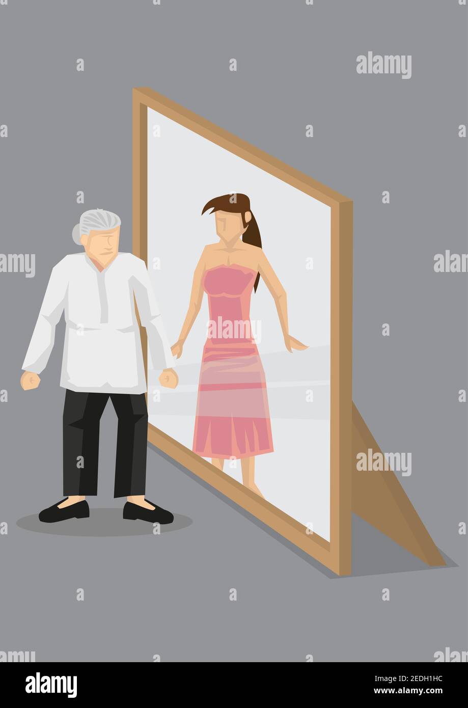 Old woman looks young Stock Vector Images - Alamy