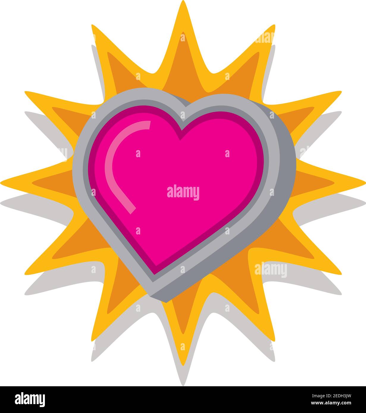 heart casino figure slots in splash vector illustration design Stock ...