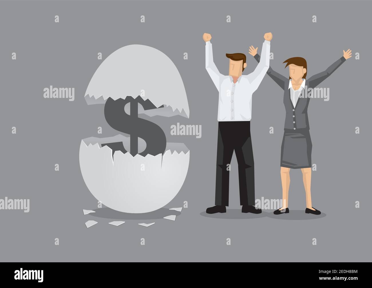 Workers overjoyed to see money sign inside a cracked egg shell ...