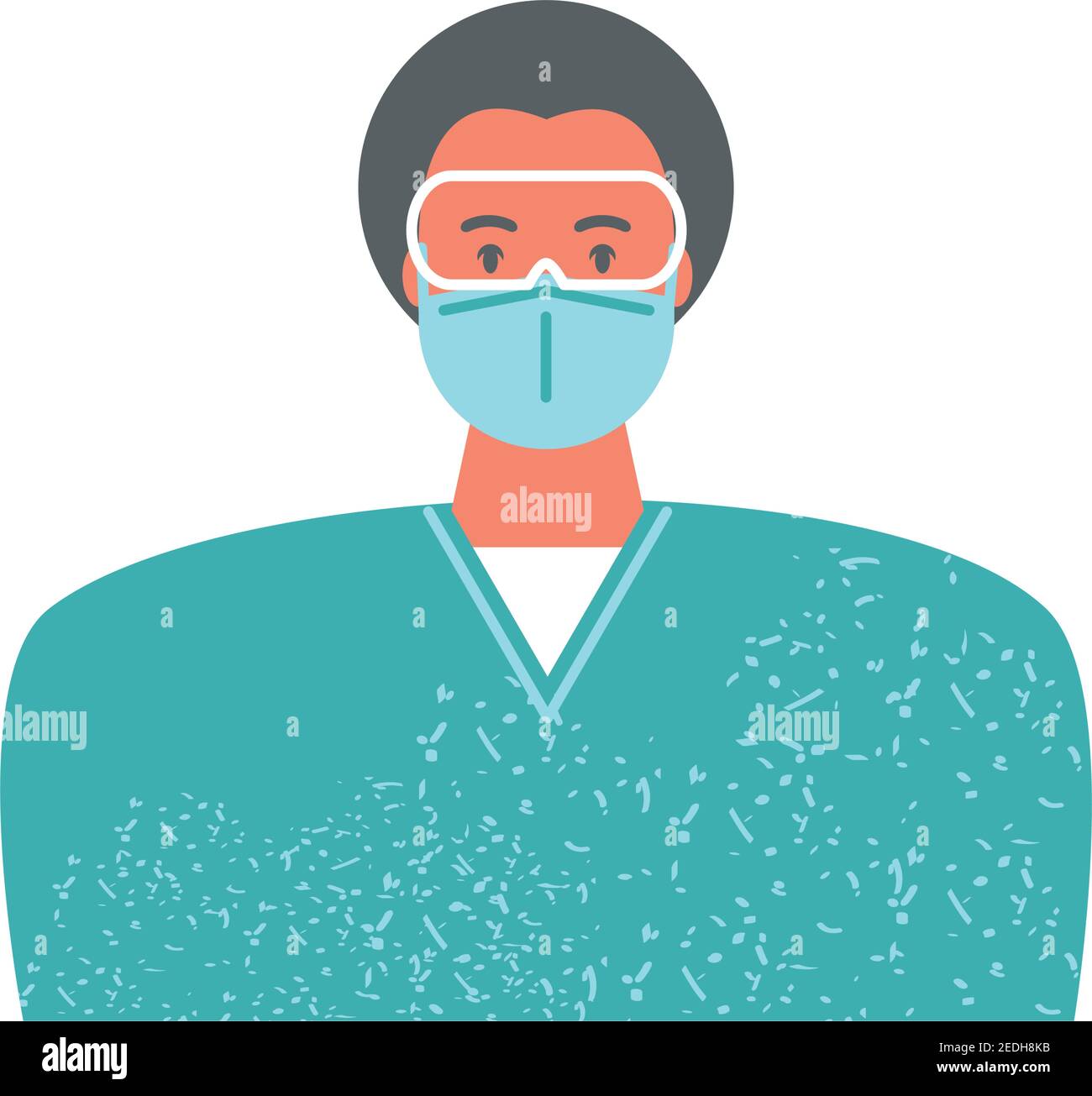 doctor or nurse in medical protective suit glasses mask vector ...