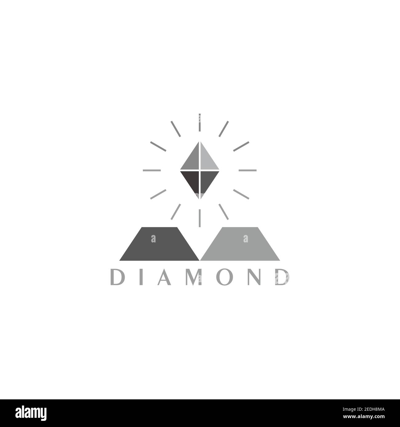 triangle gradient shine diamond simple geometric flat logo vector Stock ...