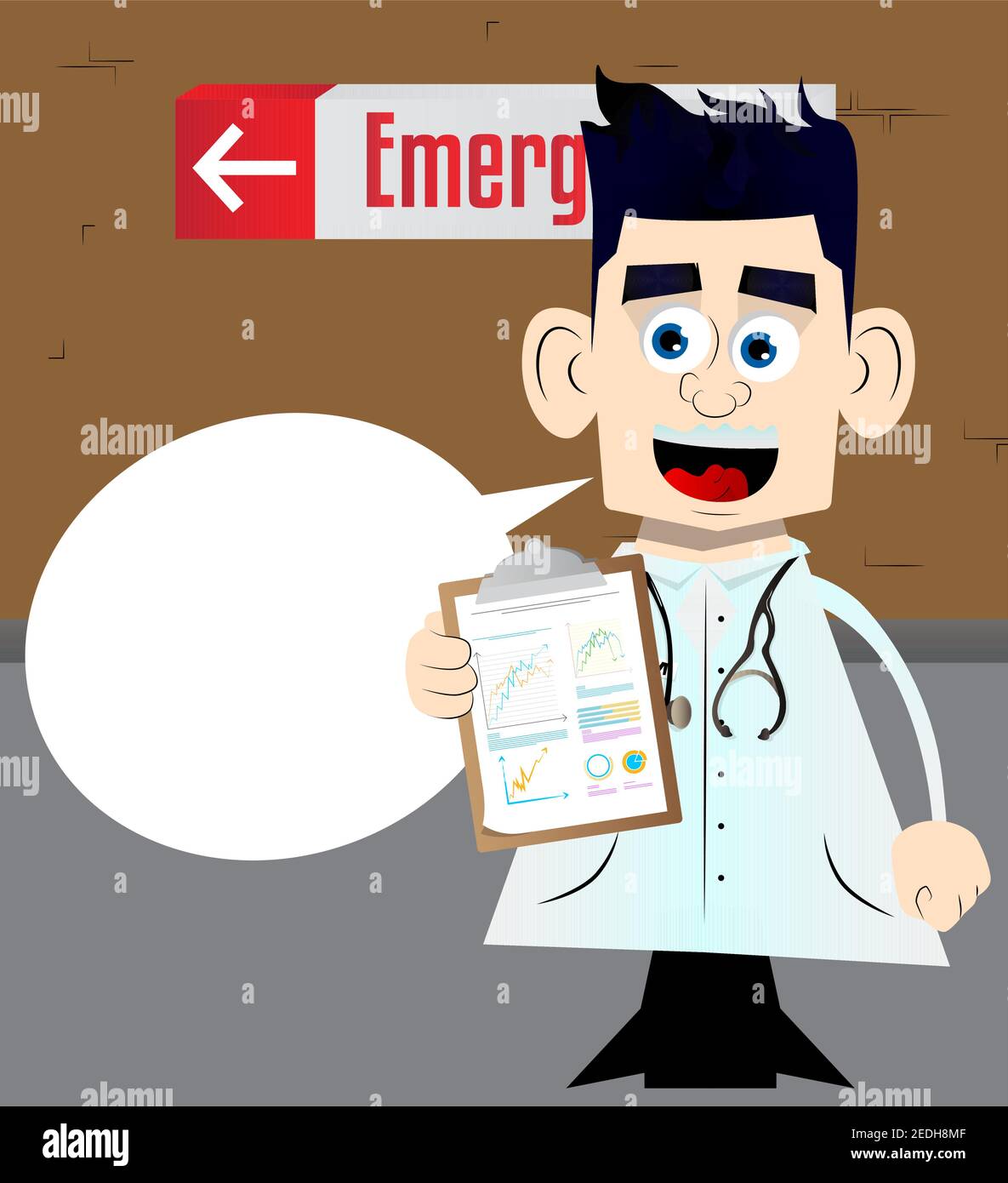 Funny cartoon doctor shows hi-res stock photography and images - Alamy