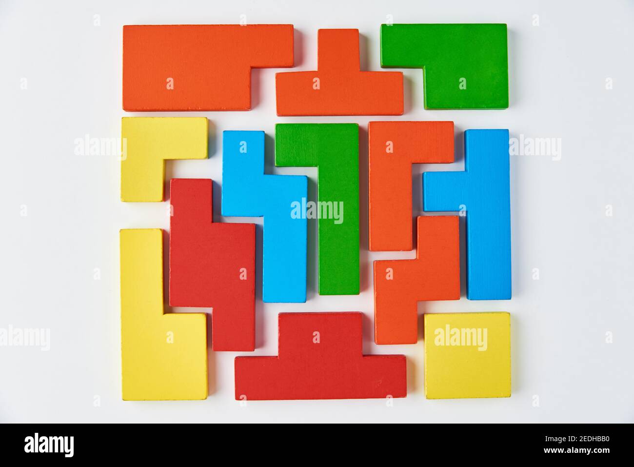 Different wooden blocks on a white background. Concept of logical ...