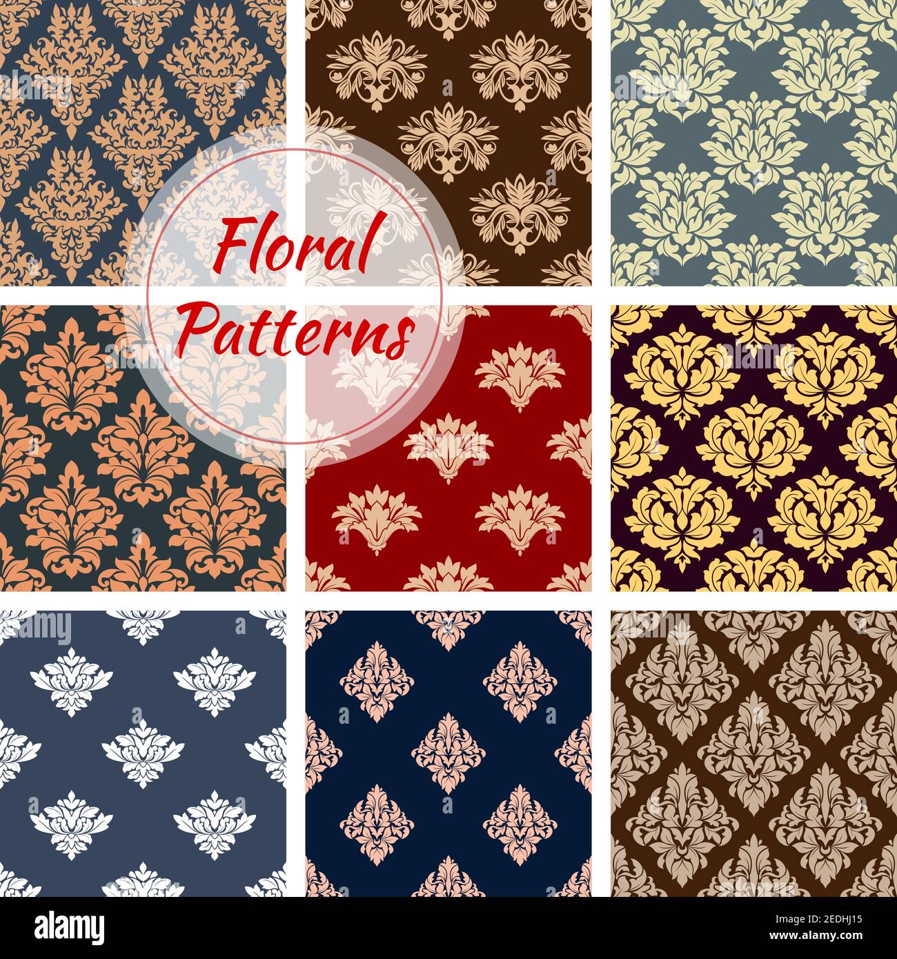 Seamless baroque patterns Cut Out Stock Images & Pictures - Alamy