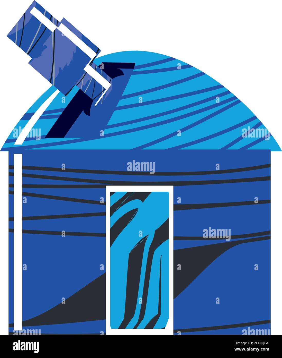 space observatory telescope science icon isolated vector illustration ...