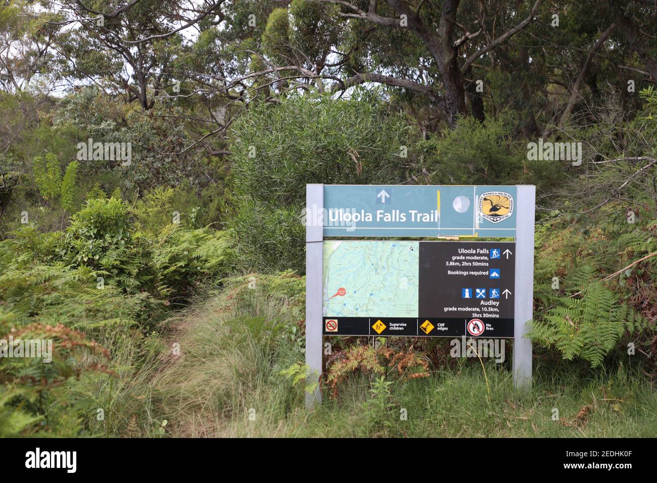 Start of Uloola Falls Trail in the Royal National Park near Waterfall ...
