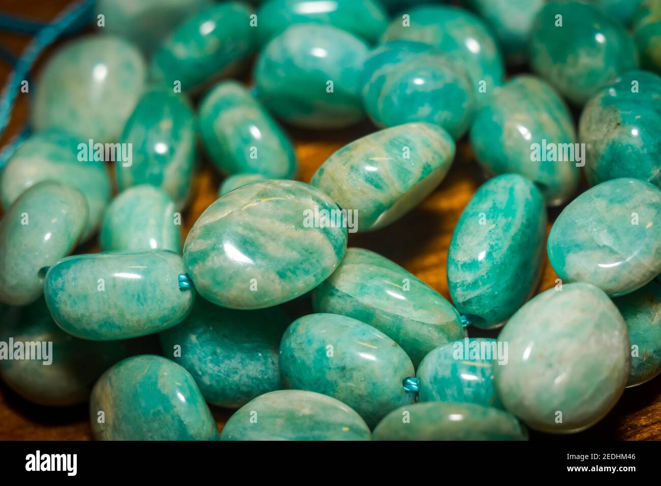 Natural amazonite stone beads in an irregular shape, green and white ...
