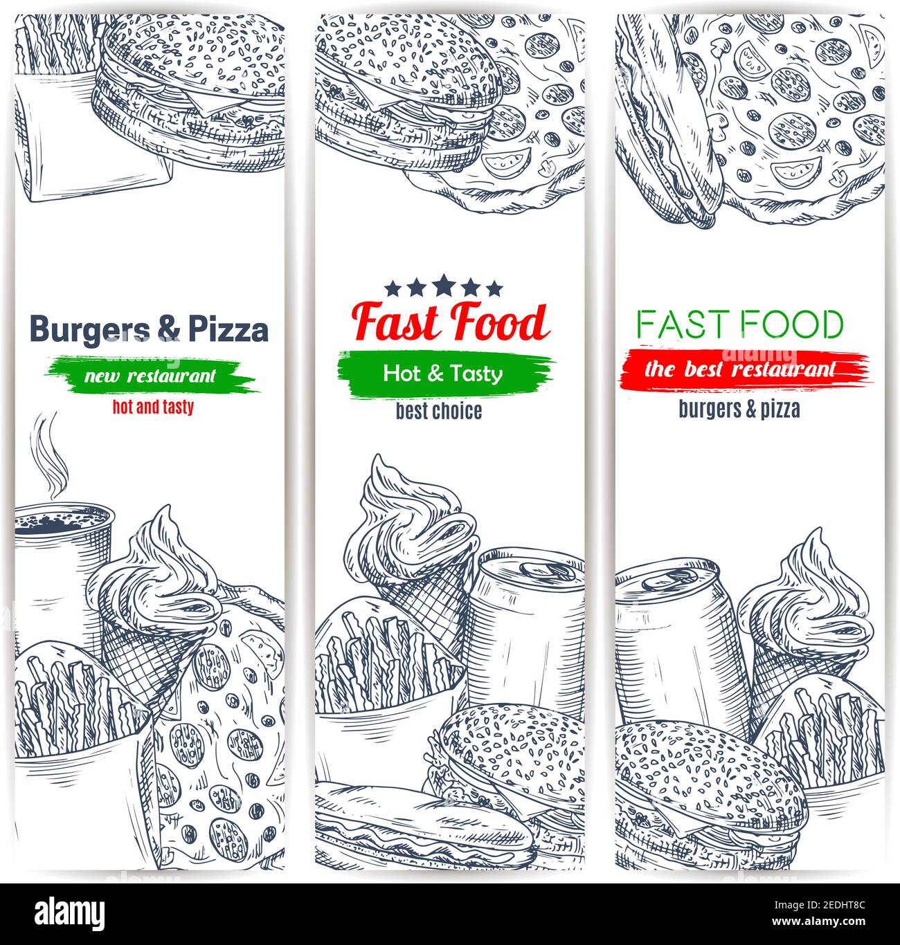 Pizza and soda can Stock Vector Images - Alamy