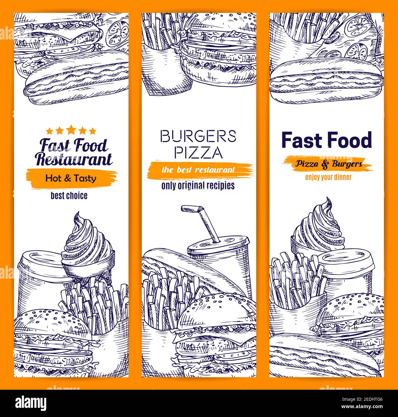 Vertical banners fast food hi-res stock photography and images - Alamy
