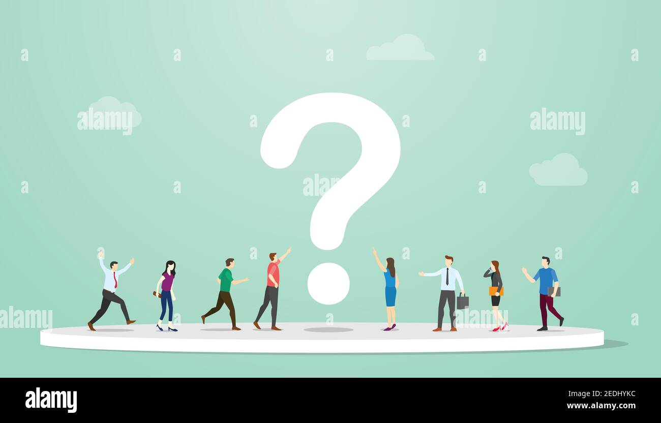 searching or search for answers concept with people and question mark ...