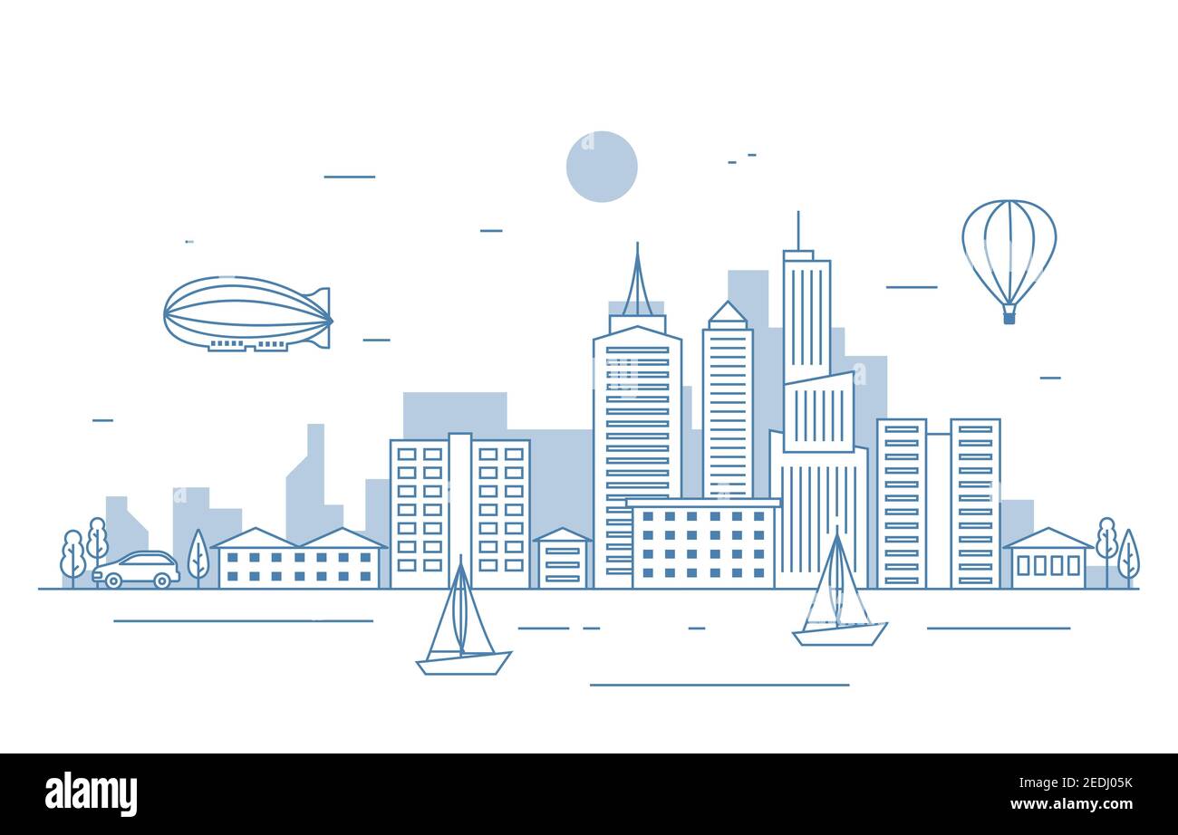 Cityscape illustration Cut Out Stock Images & Pictures - Alamy