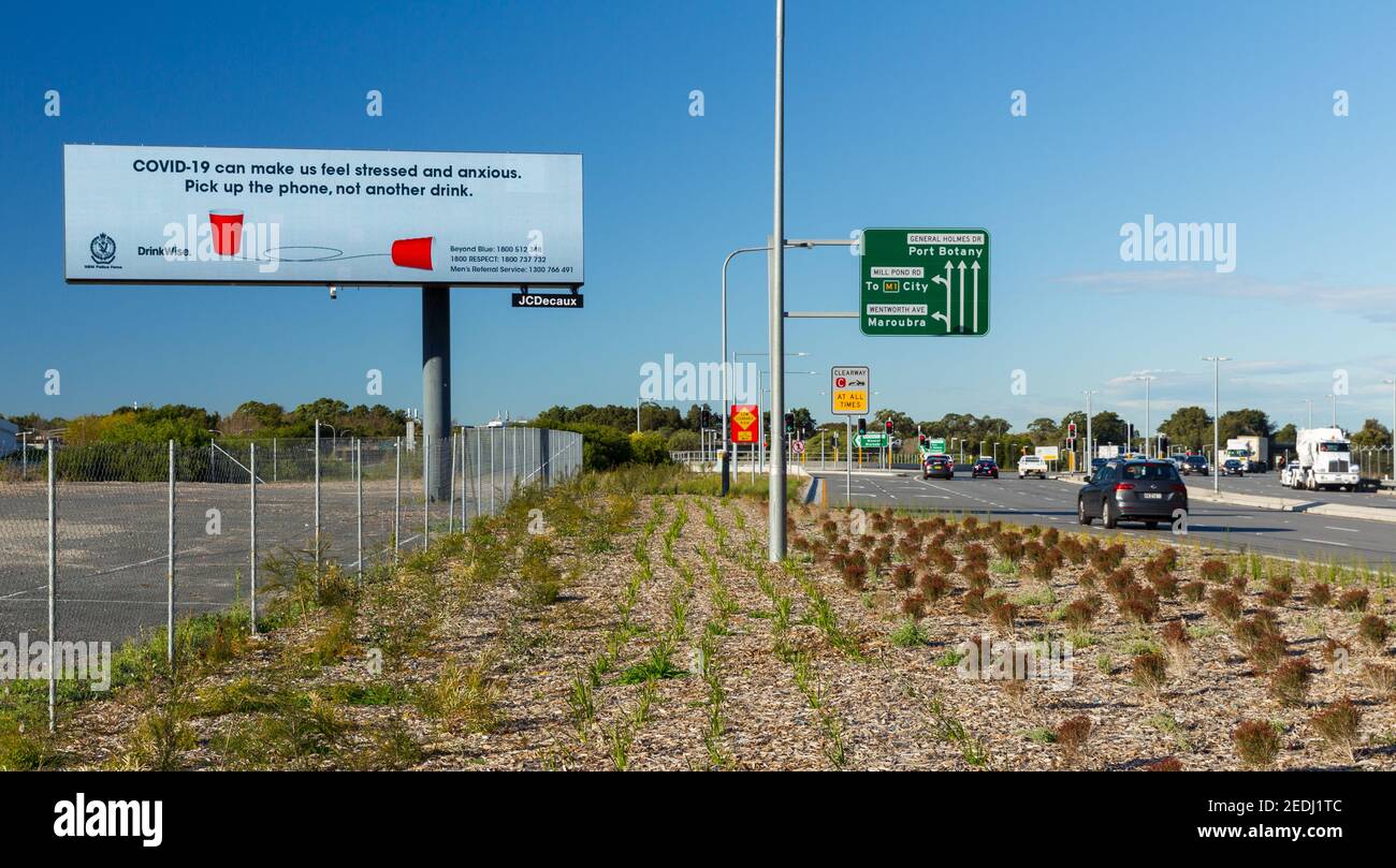 A roadside Coronavirus billboard on General Holmes Drive between the ...