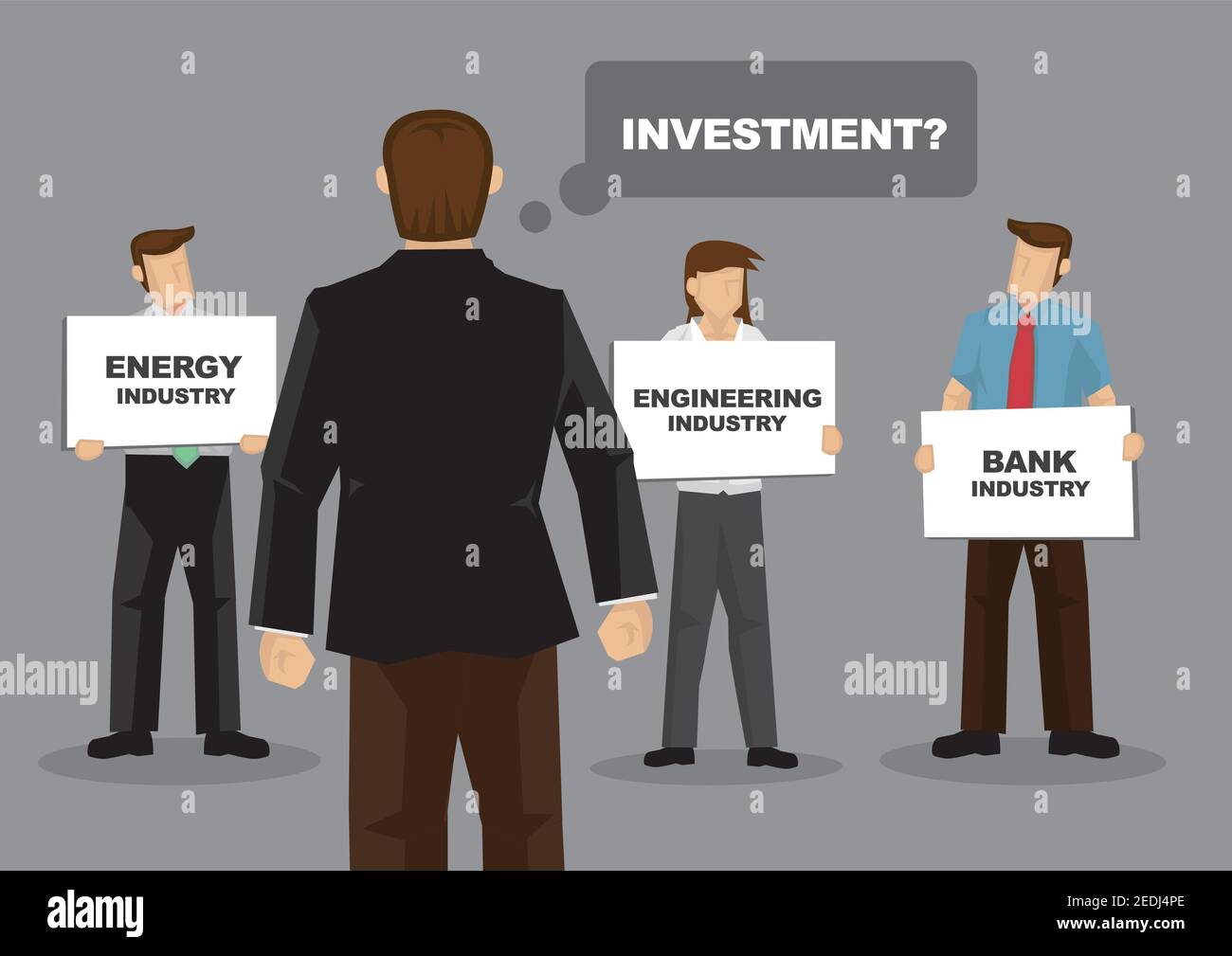 Cartoon boss demand his employee for investment ideas and getting ...